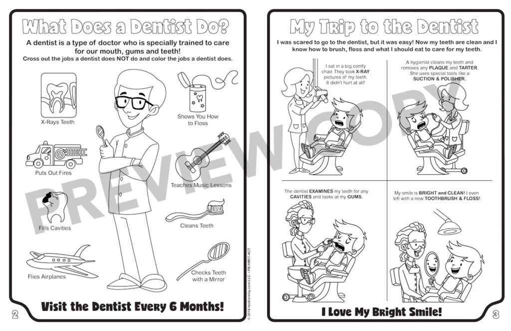 "A Visit to the Dentist" Learning Coloring & Activity Books