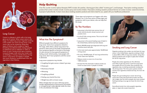 Smoking and Lung Cancer: Facing the Facts Pamphlets