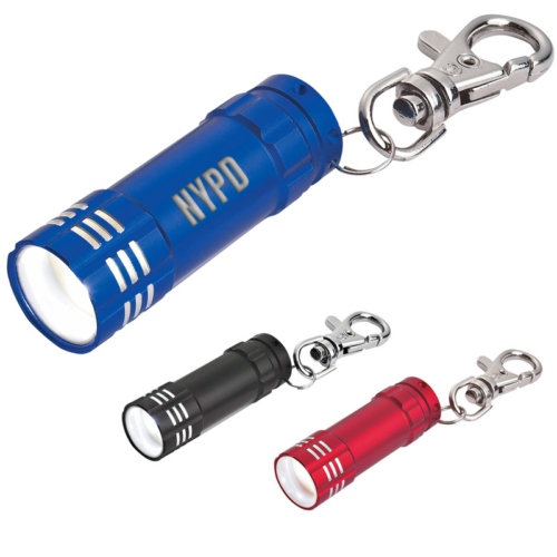 Custom Mini Aluminum LED Flashlight with Key Clip